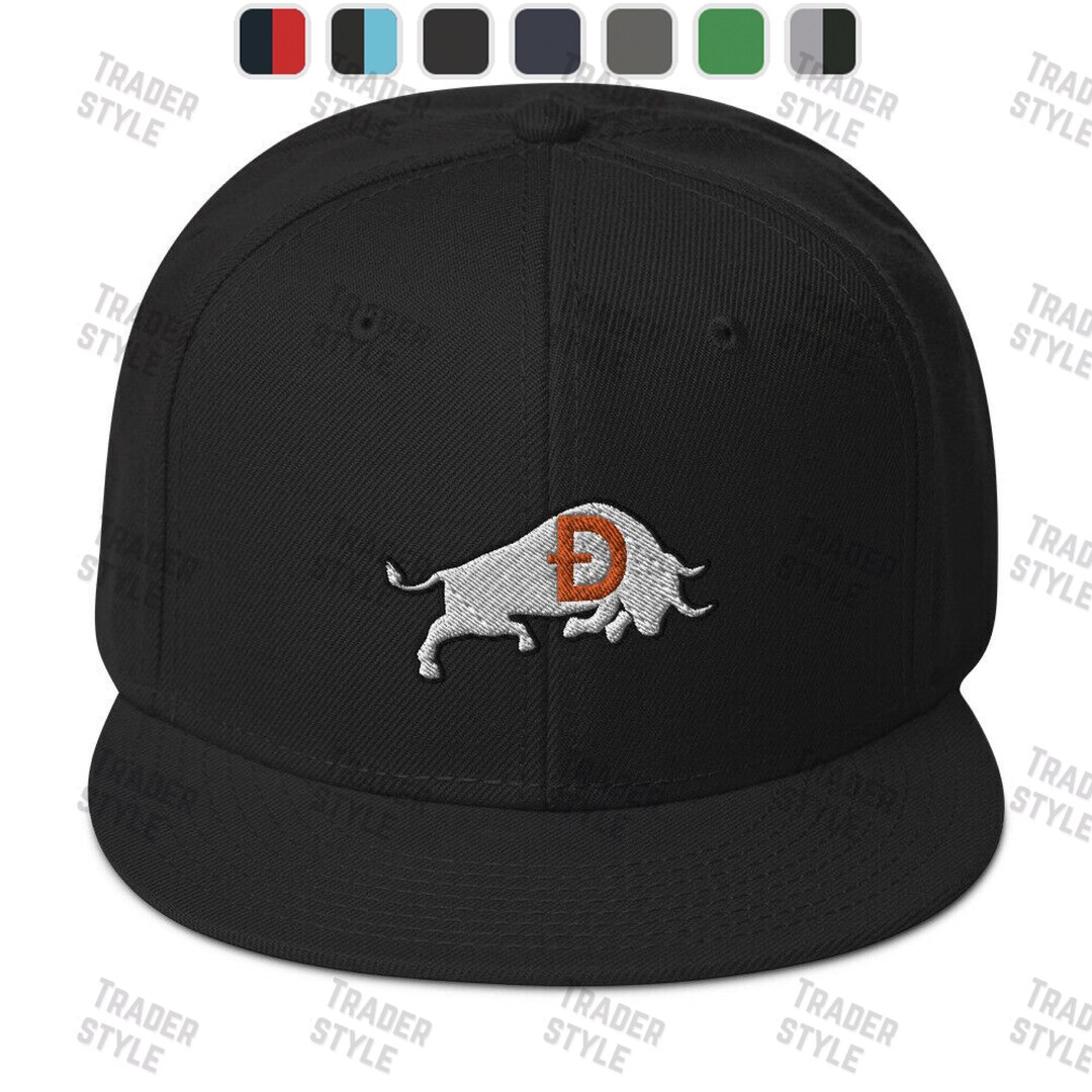 Dogecoin Bull Snapback Cap Doge Coin Crypto Cryptocurrency Trader Gift ...