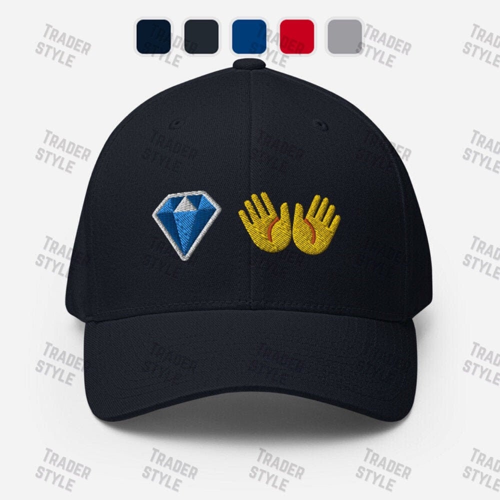 Diamond Hands Emoji Baseball Cap Memes Stock Market Trading Trader Gift ...
