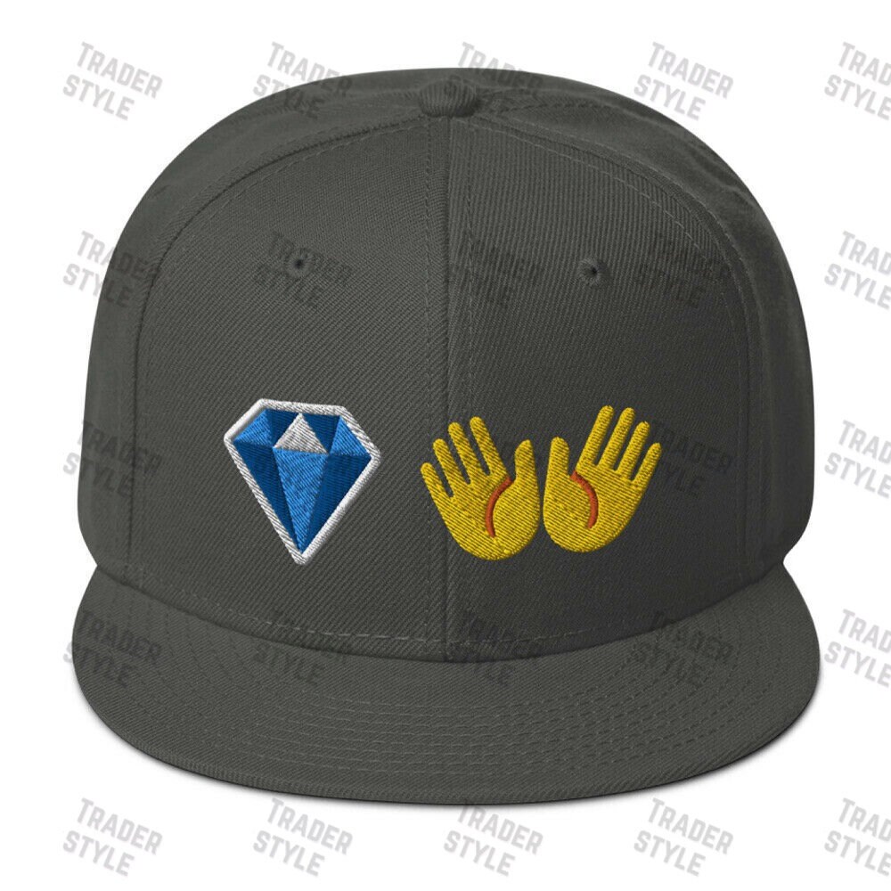 Diamond Hands Emoji Snapback Cap Memes Stock Market Trading Trader Gift ...