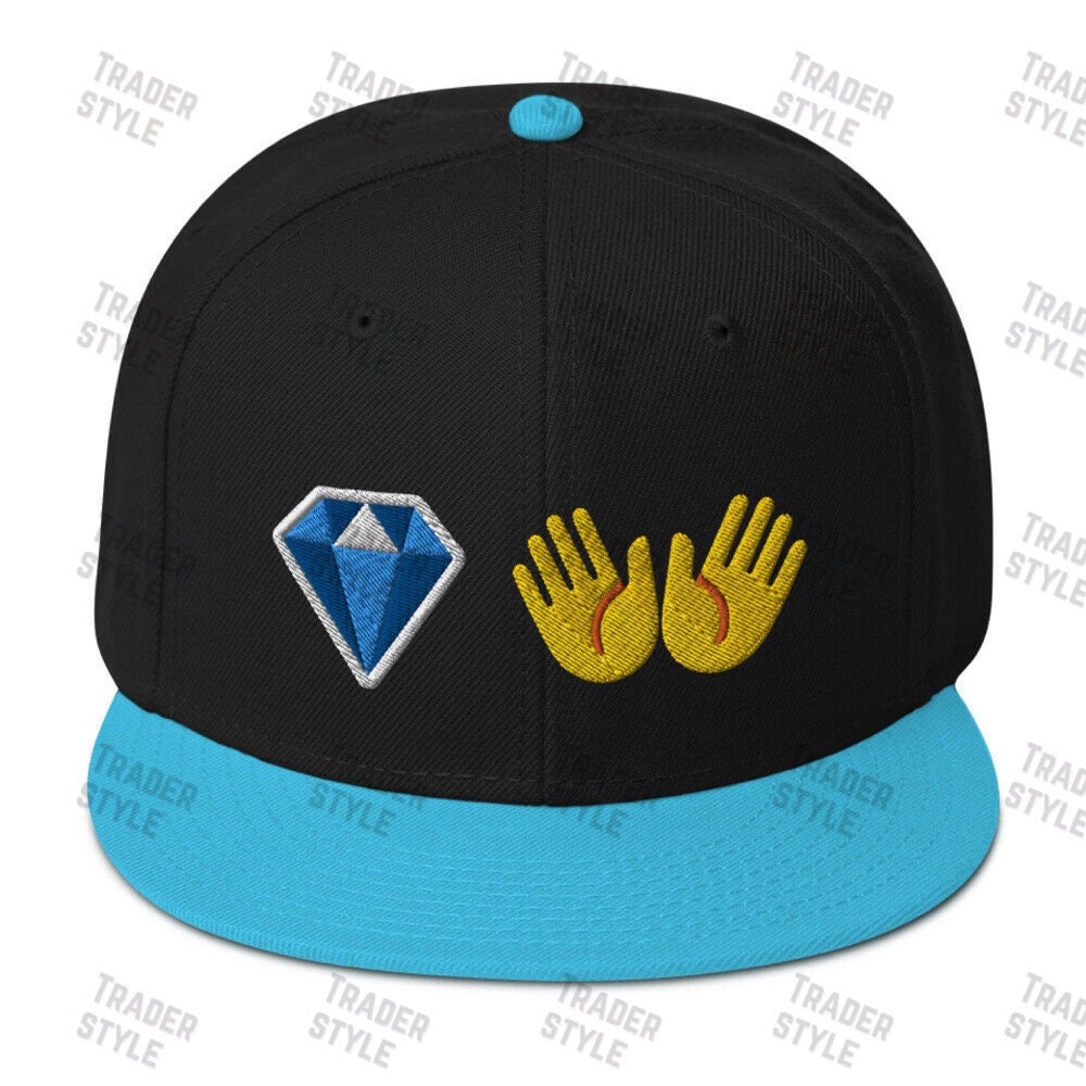 Diamond Hands Emoji Snapback Cap Memes Stock Market Trading Trader Gift ...