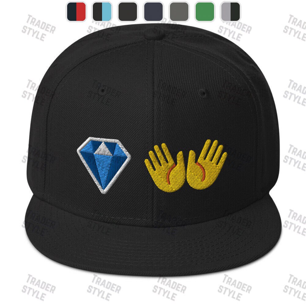 Diamond Hands Emoji Snapback Cap Memes Stock Market Trading Trader Gift ...