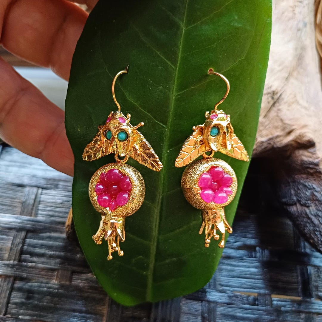 Exquisite Pomegranate Earrings for Armenians, Turks, Jews - Unique ...