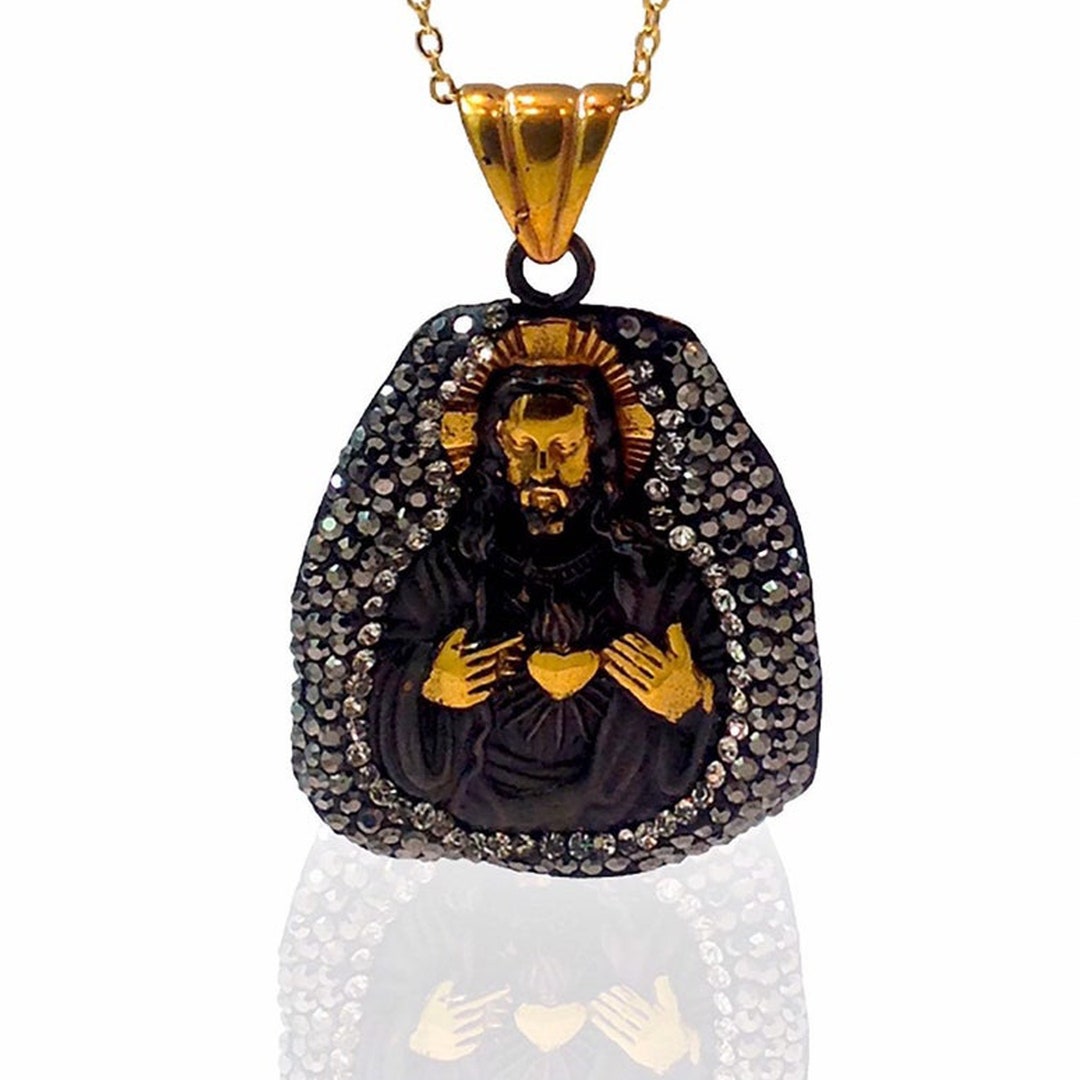 Jesus Pendant: Immaculate Heart of Etruscan Wanderlust—glamorous Icon ...