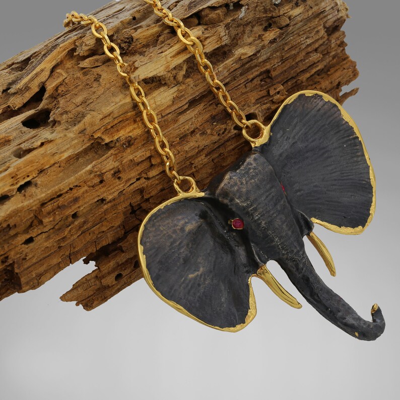 African Safari: Elephant Necklace With Mixed Metal - Tribal Aesthetic ...