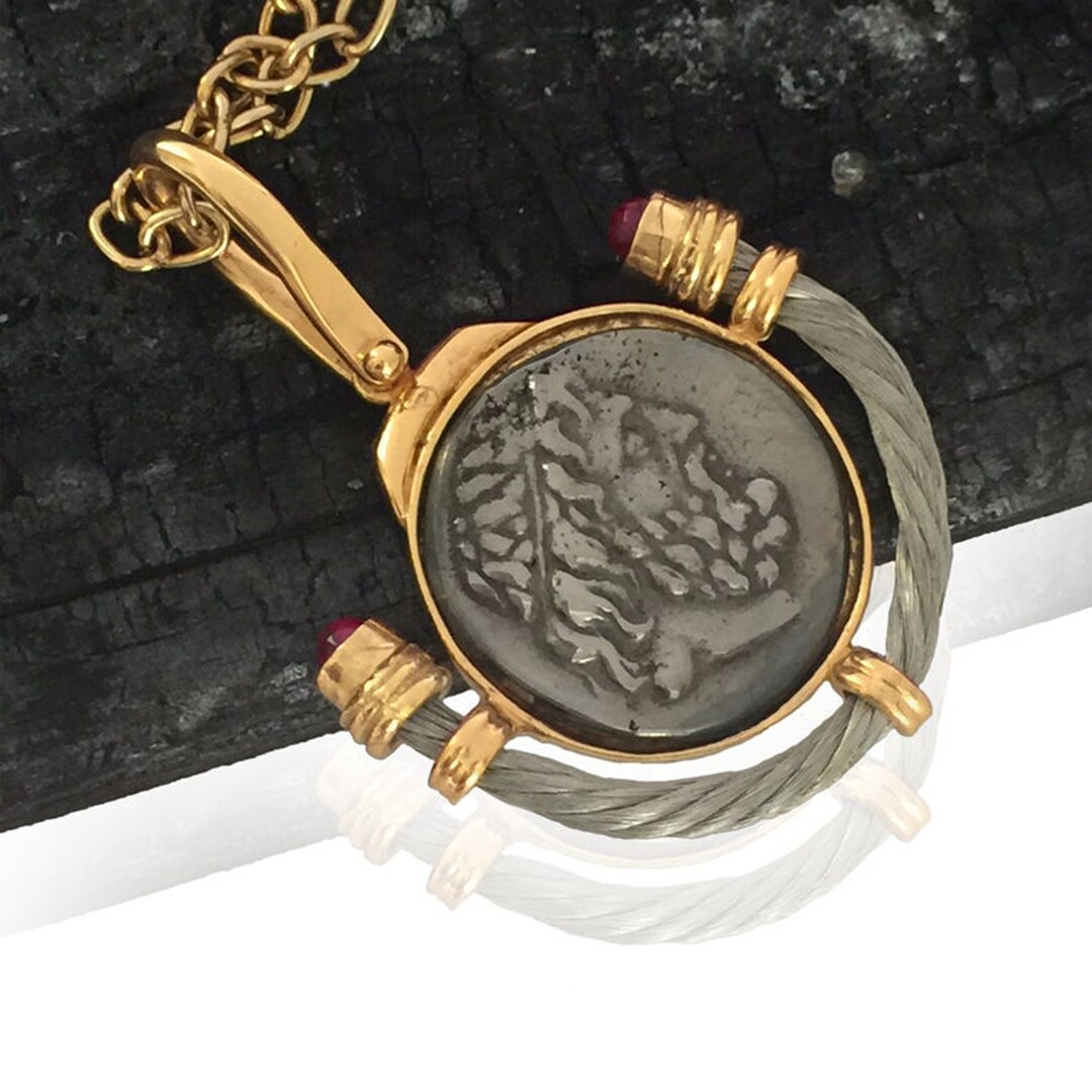 Ancient Greek Gold Medallion Necklace: Hellenistic Coin Pendant, Modern ...