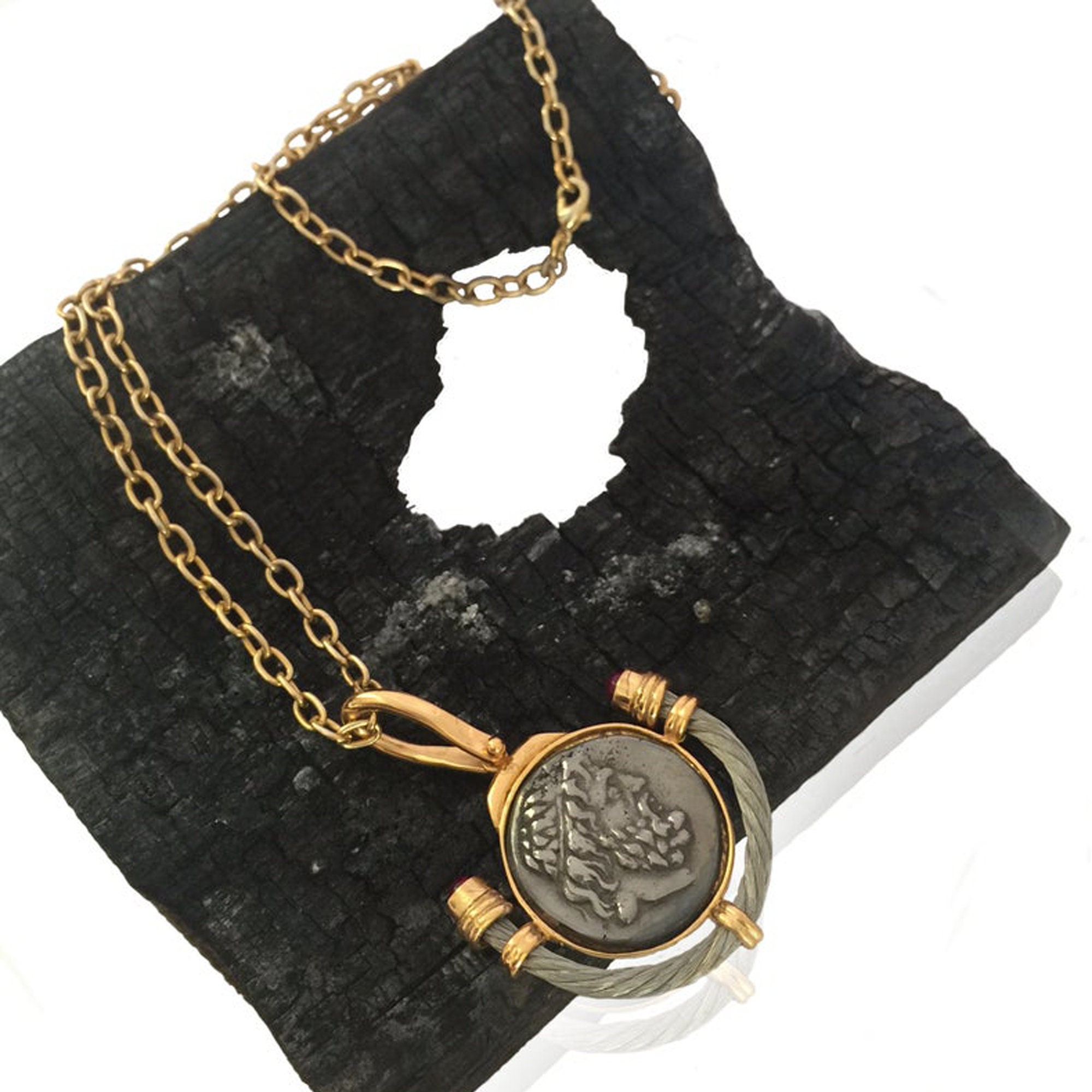Ancient Greek Gold Medallion Necklace: Hellenistic Coin Pendant, Modern ...
