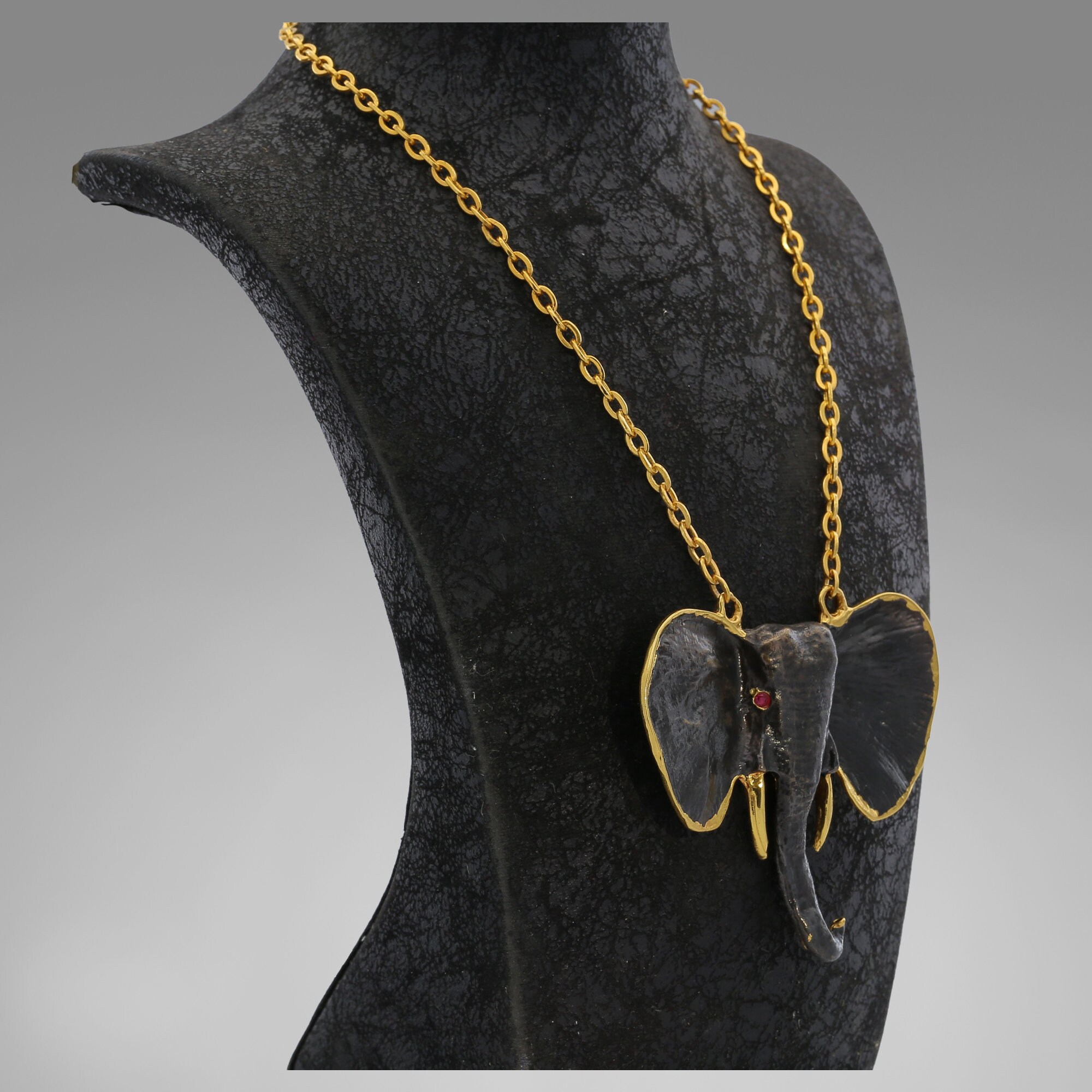 African Safari: Elephant Necklace With Mixed Metal - Tribal Aesthetic ...