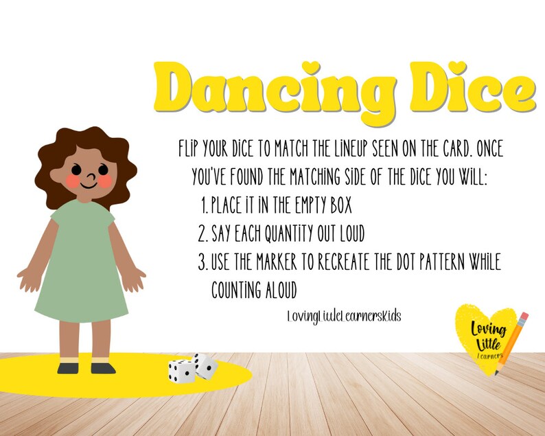 Dancing Dice Numbers Activity Task Box Kit - Etsy