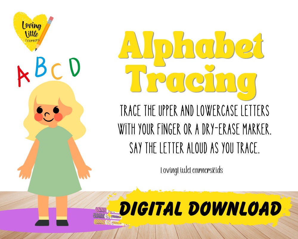 Digital Alphabet Tracing Activity Task Box Kit - Etsy