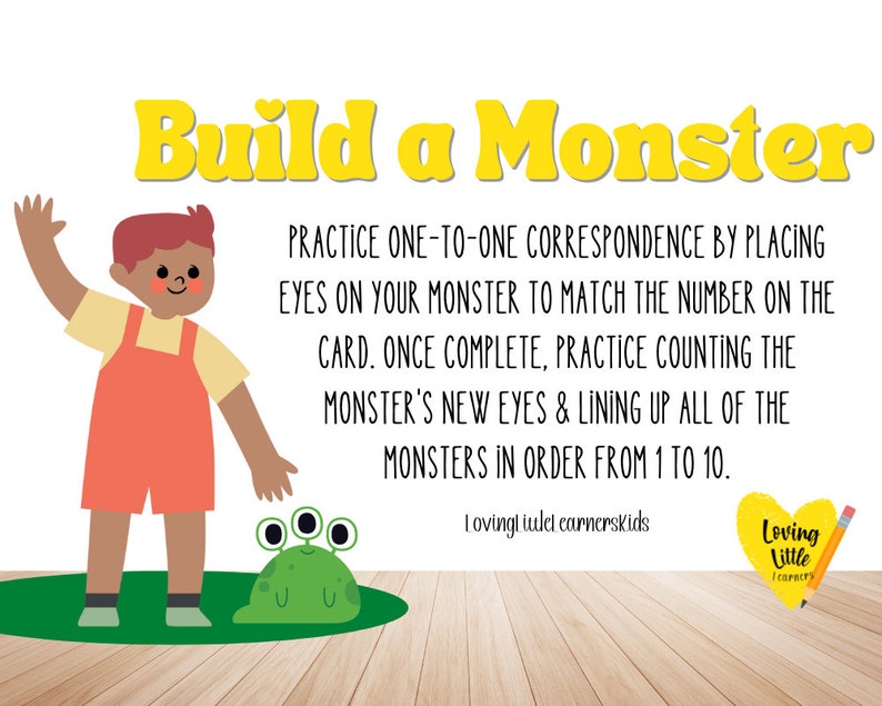 Create a Monster Numbers Activity Task Box Kit - Etsy