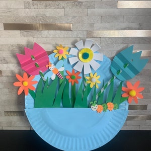 Spring Craft Windsock, Paper Plate Flower Garden Crafts, Flower Box ...