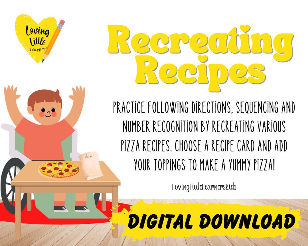 Digital Recreating Pizza Recipes Activity Task Box Kit - Etsy
