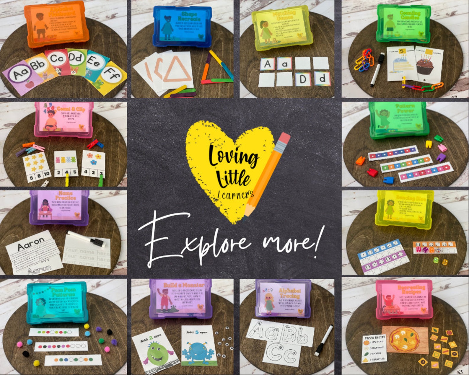 Learning Activity Box Bundles, Kids Activity Bundle, Kindergarten Ready ...