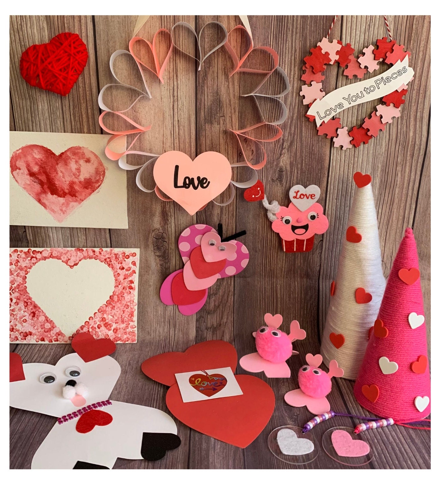 Valentine's Day Heart Craft, Valentine Paper Heart Crafts, Valentine ...