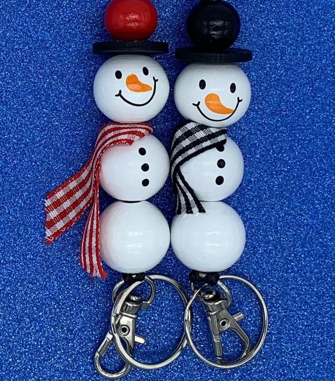 Snowman Teacher Lanyard, Snowman Keychain, ID Badge Holder, Christmas ...