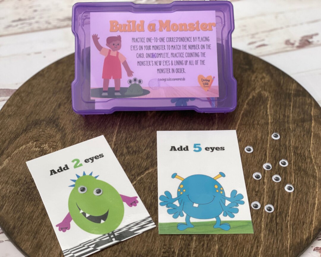 Create a Monster Numbers Activity Task Box Kit - Etsy