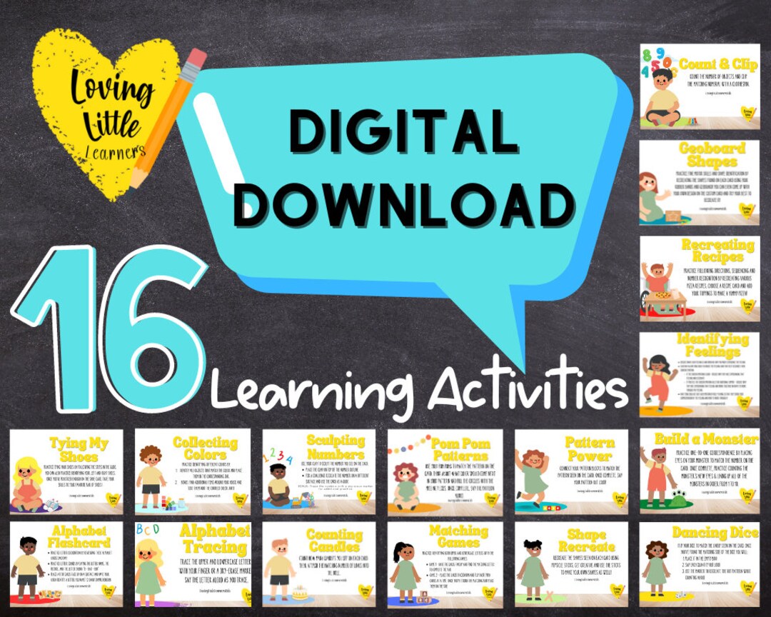 Digital Learning Activity Bundle Preschool-kindergarten - Etsy