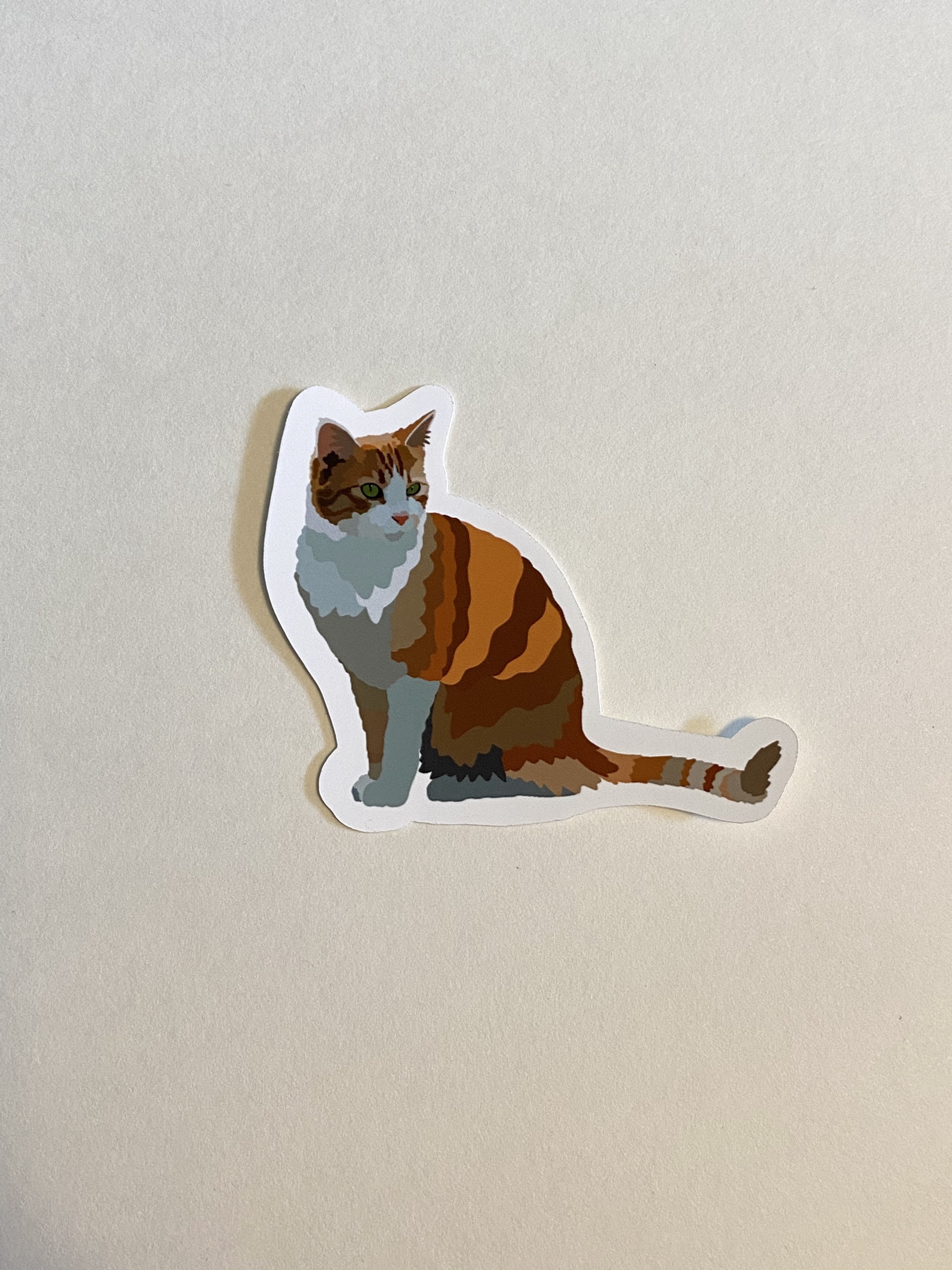 Cute Matte Orange Tabby Cat Sticker Feline Stickers Cat | Etsy