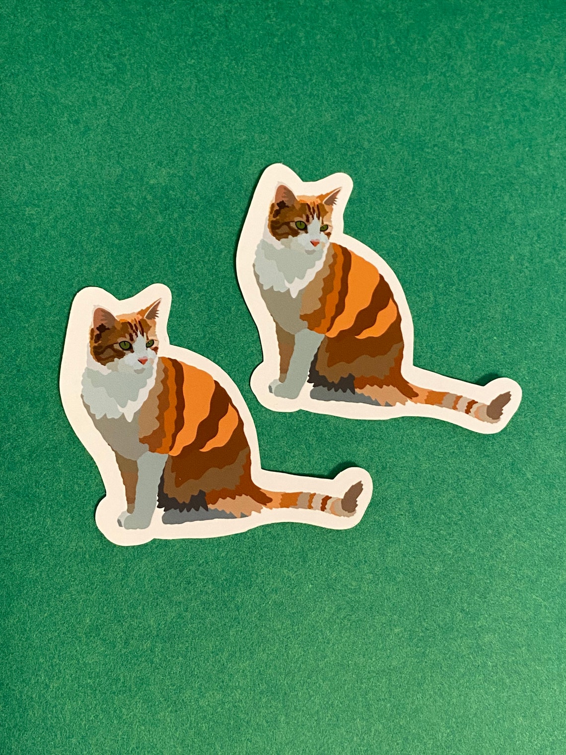 Cute Matte Orange Tabby Cat Sticker Feline Stickers Cat - Etsy
