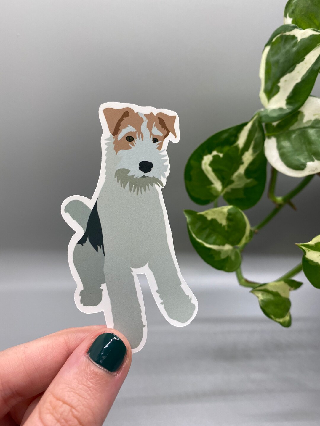 Cute Matte Finish Wire Fox Terrier Dog Breed Sticker Bullet Journal ...