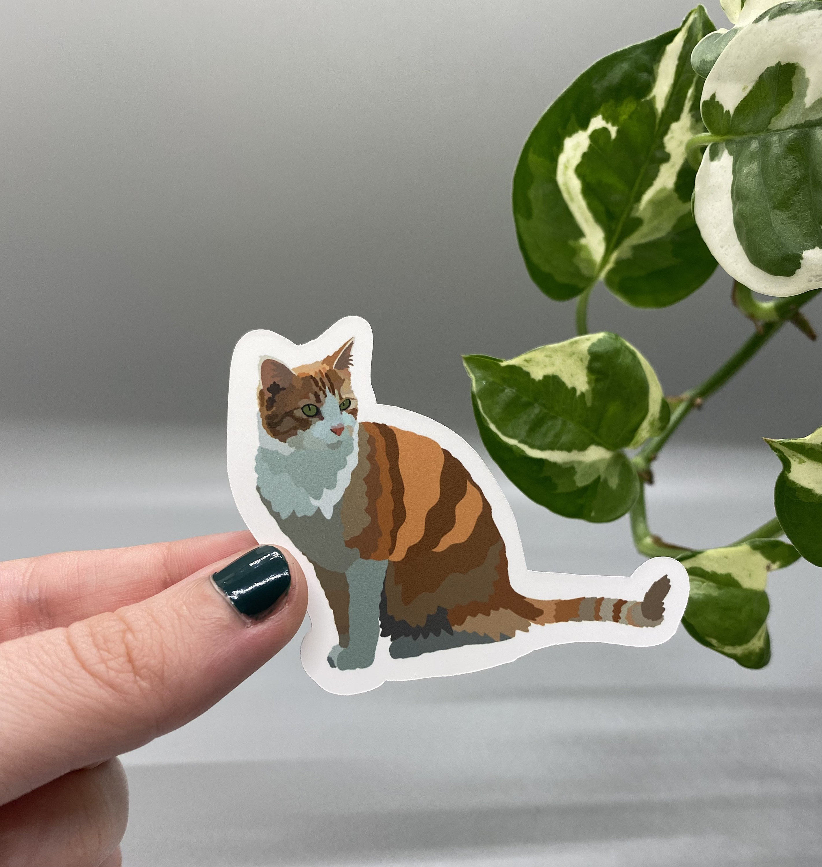 Cute Matte Orange Tabby Cat Sticker Feline Stickers Cat | Etsy