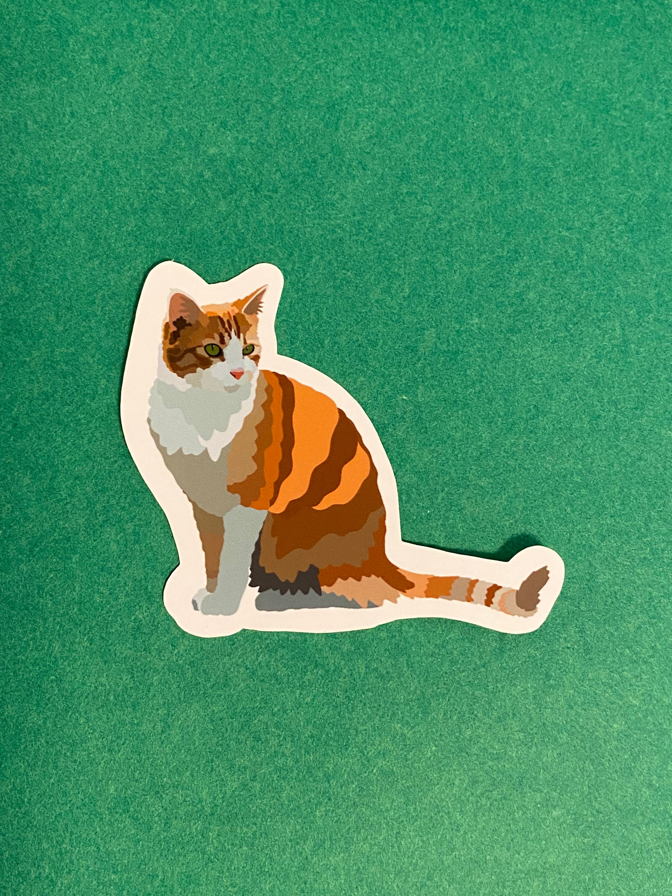 Cute Matte Orange Tabby Cat Sticker Feline Stickers Cat | Etsy