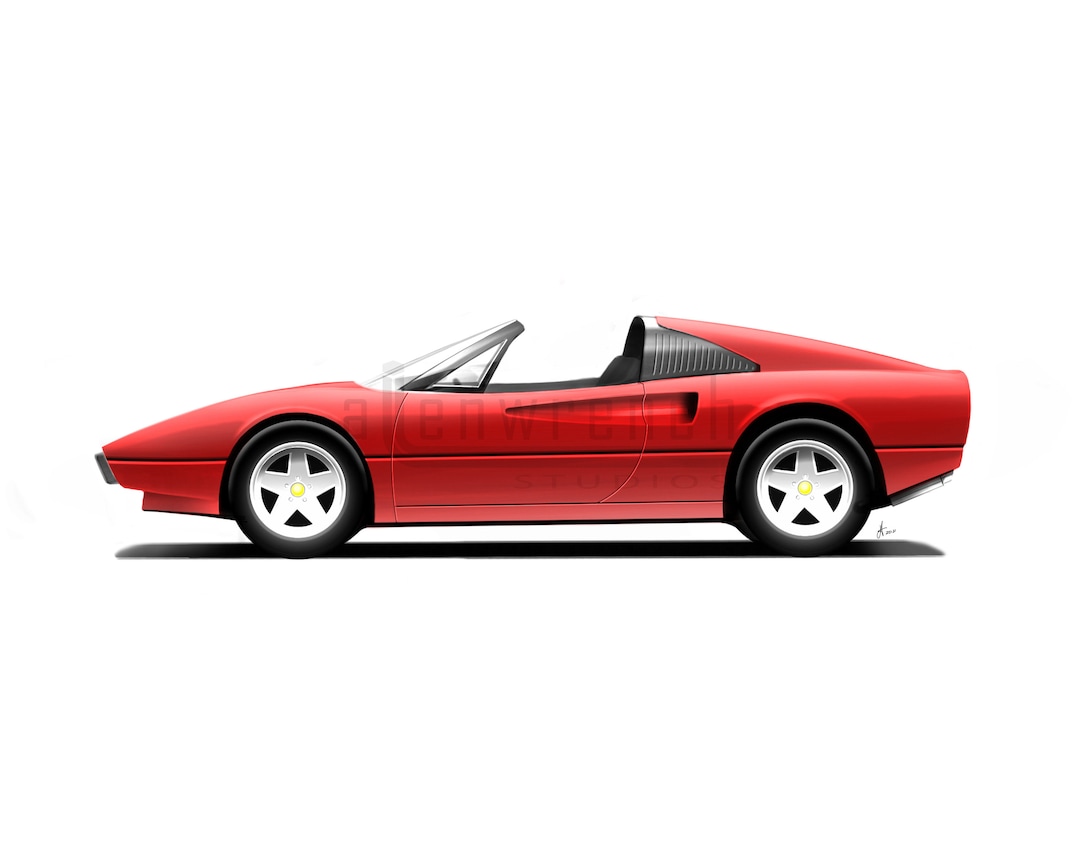 Ferrari 308 Car Print, Digital Download, Printable Wall Art, Vintage ...