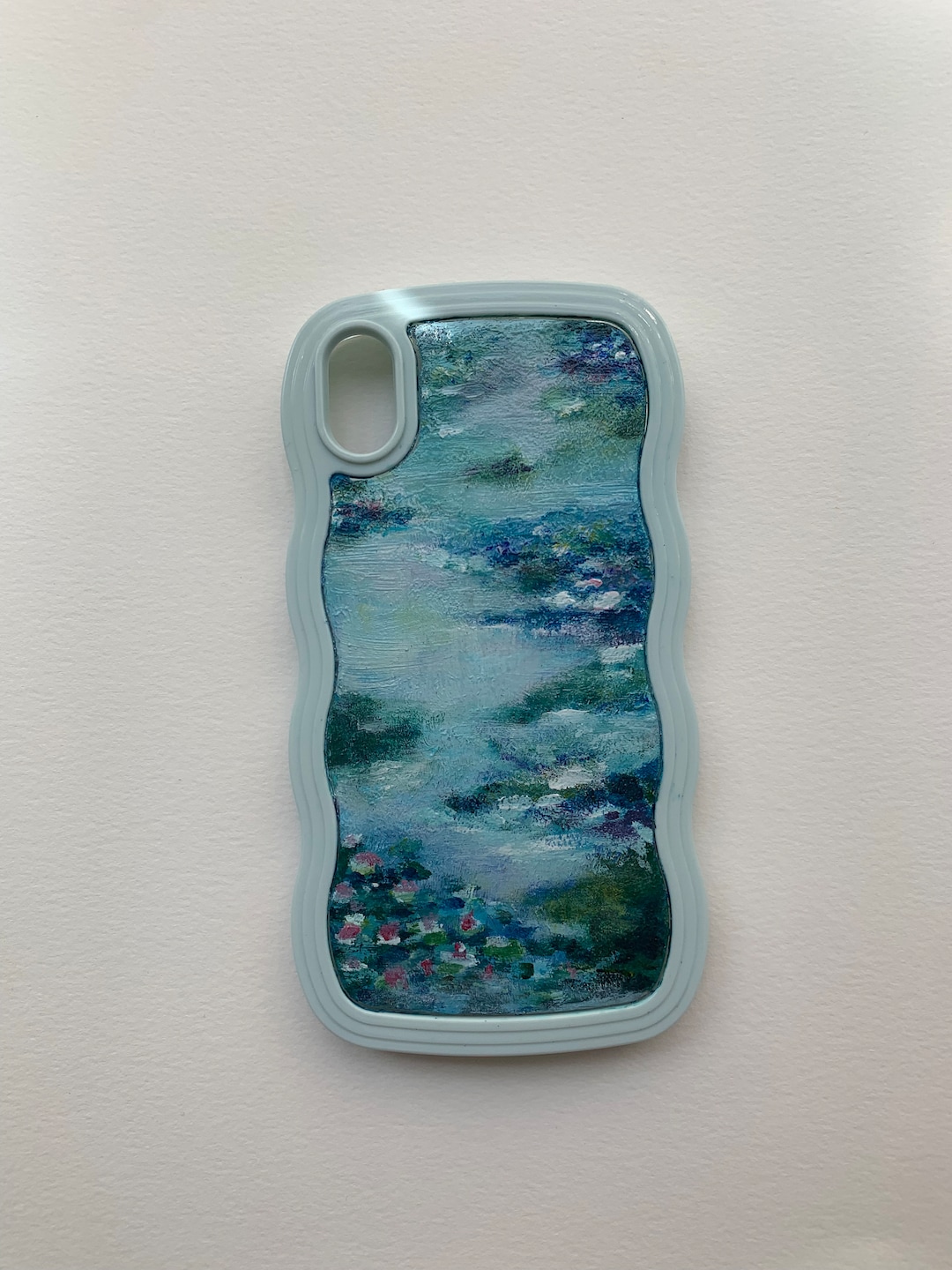 Hand Painted Phone Case | Monet Water Lilies Inspired | Acrylic | Wavy ...