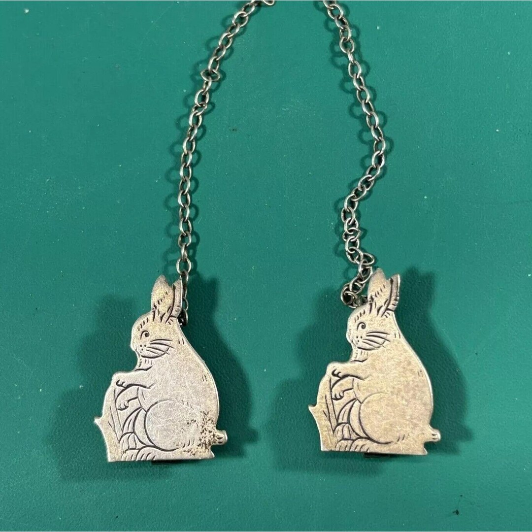 Vintage Webster Sterling Silver 925 Bunny Rabbits Sweater Clips - Etsy