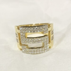 Men's Ice Out Ring Solid Gold Iced Out Ring, Moissanite Mens Ring ...