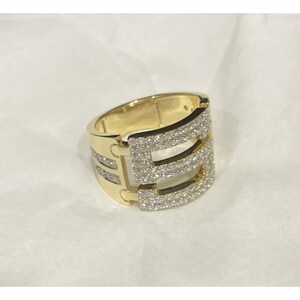 Men's Ice Out Ring Solid Gold Iced Out Ring, Moissanite Mens Ring ...