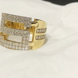 Men's Ice Out Ring Solid Gold Iced Out Ring, Moissanite Mens Ring ...