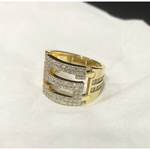 Men's Ice Out Ring Solid Gold Iced Out Ring, Moissanite Mens Ring ...