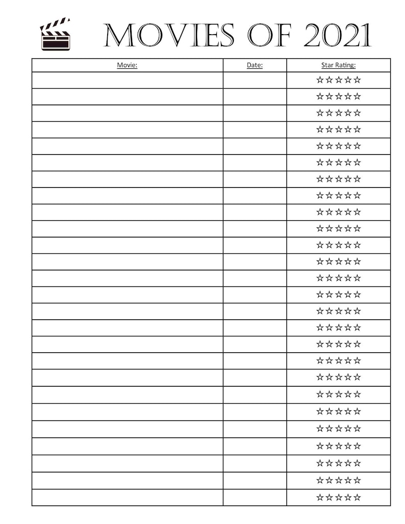 Movies of 2021 Digital Printable - Etsy