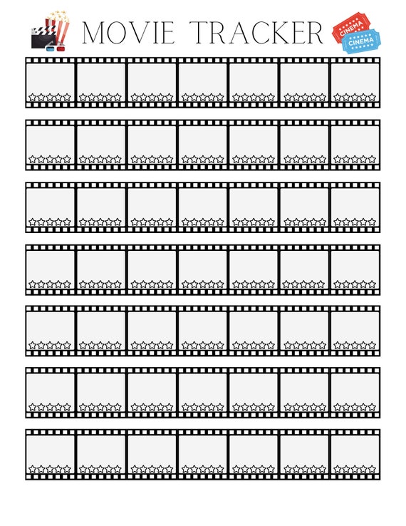 Movie Tracker Digital Printable | Etsy