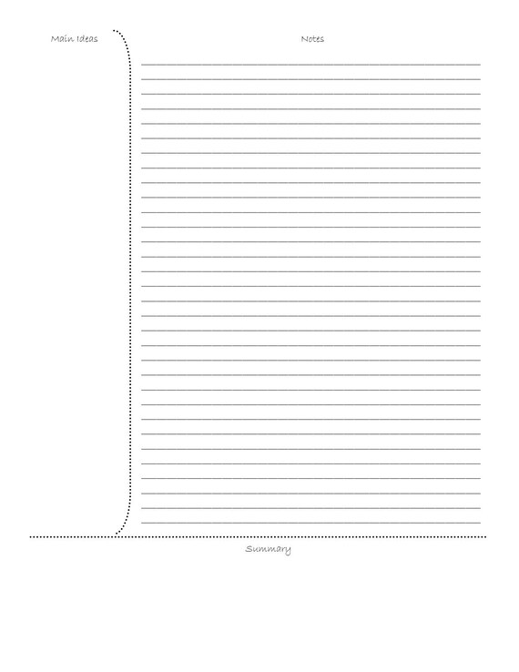 Cornell Notes Digital Printable | Etsy