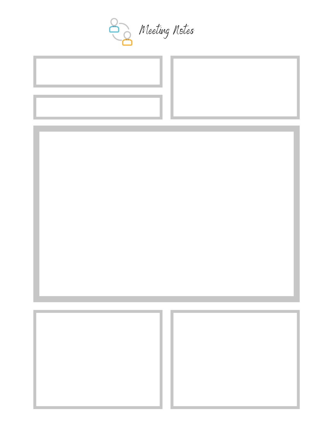 Meeting Notes Digital Printable. - Etsy