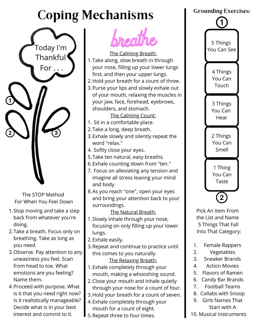 Grounding Techniques Digital Printable. - Etsy