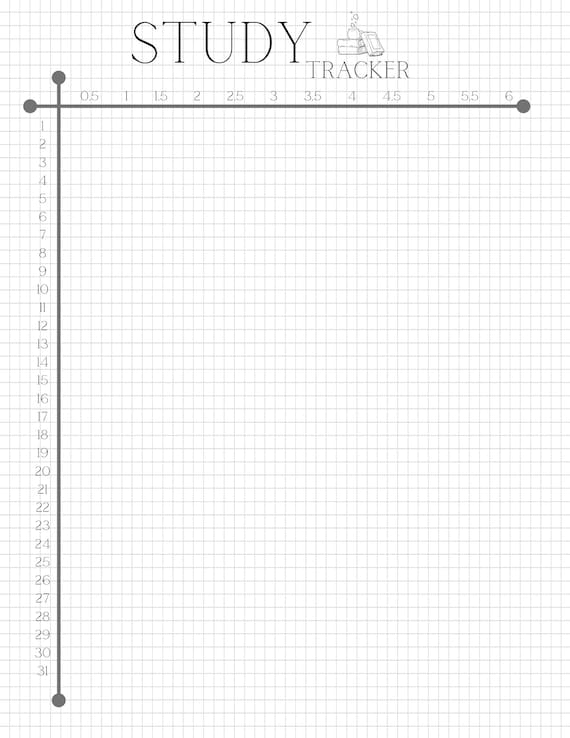 Monthly Study Tracker Printable | Etsy
