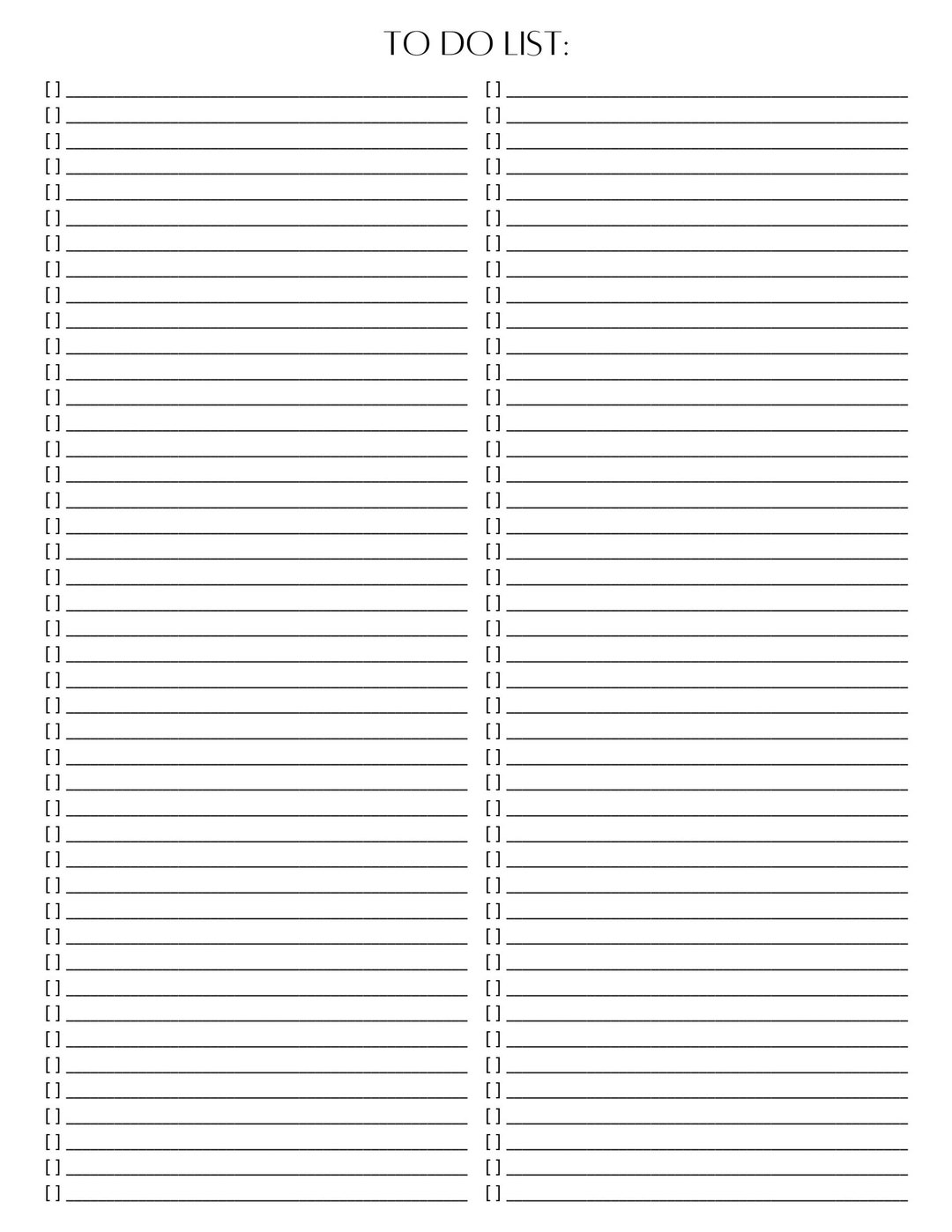 To Do List Digital Printable. - Etsy