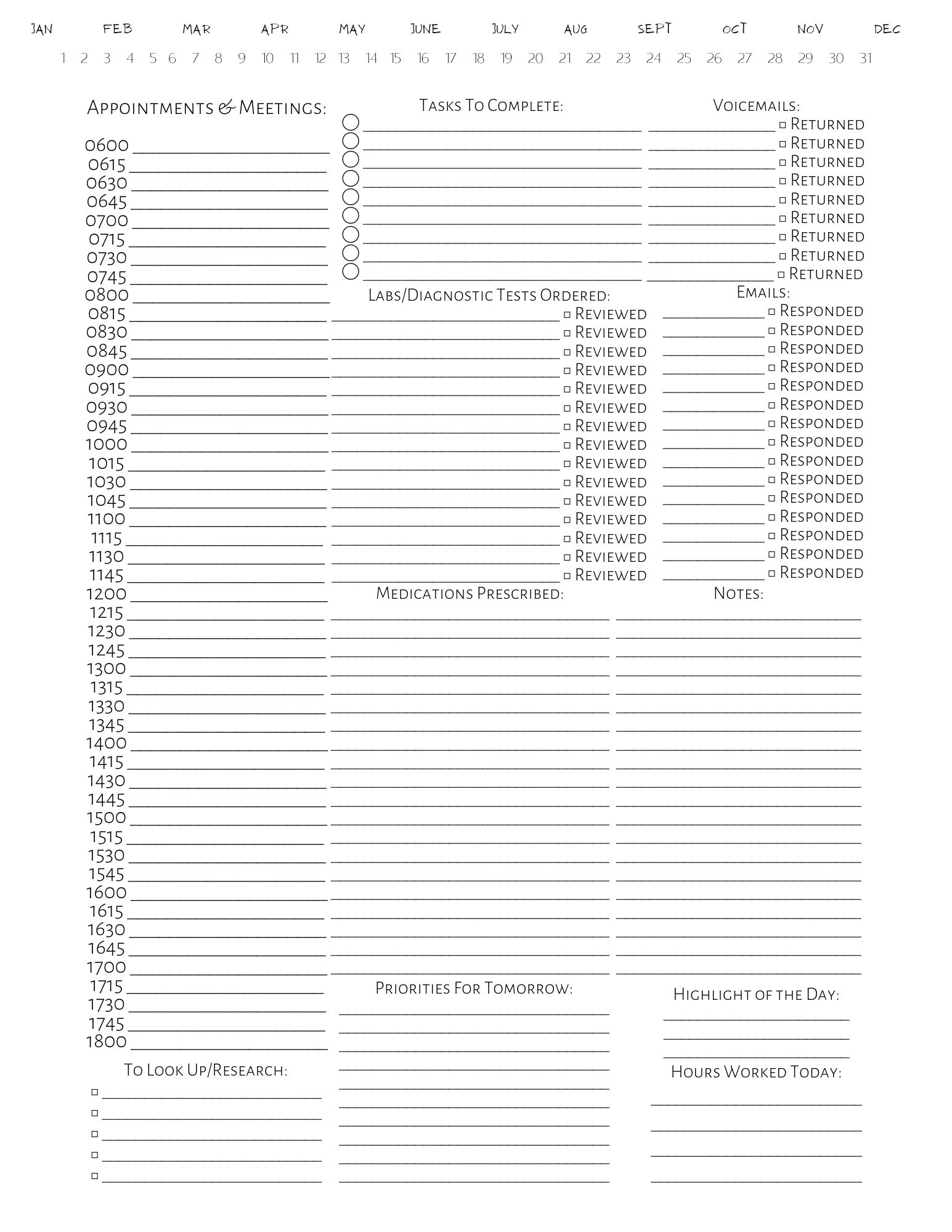 Clinical Provider Organization Sheet - Etsy