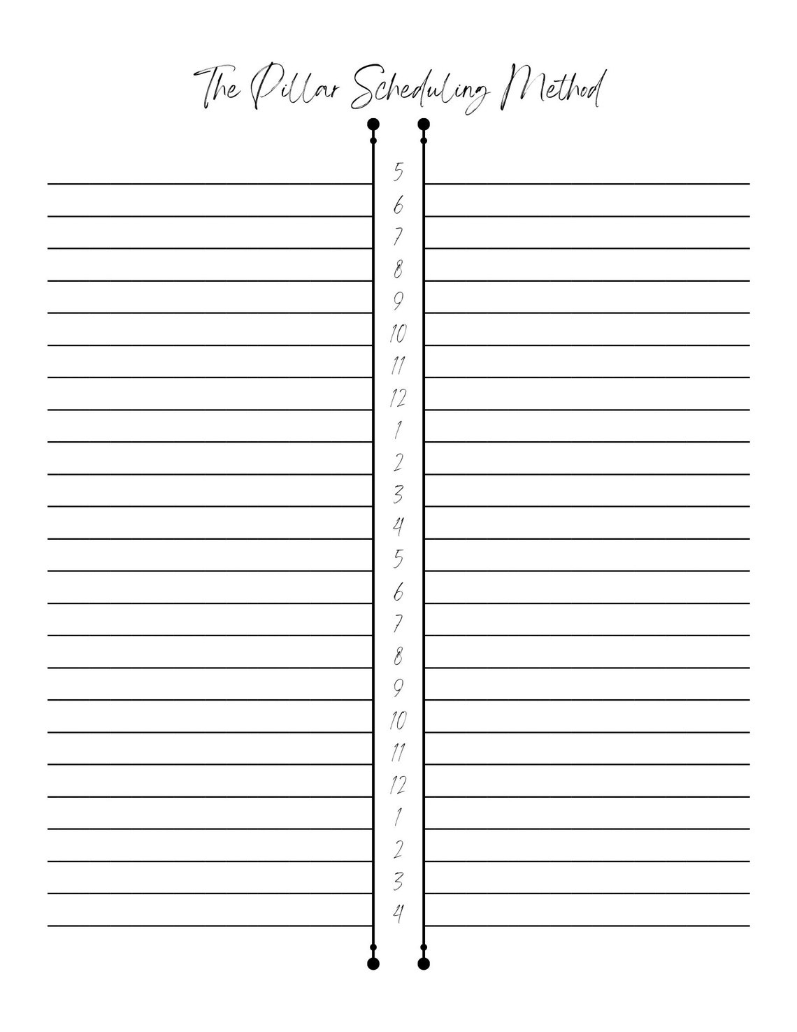 Pillar Scheduling Method Digital Printable. - Etsy