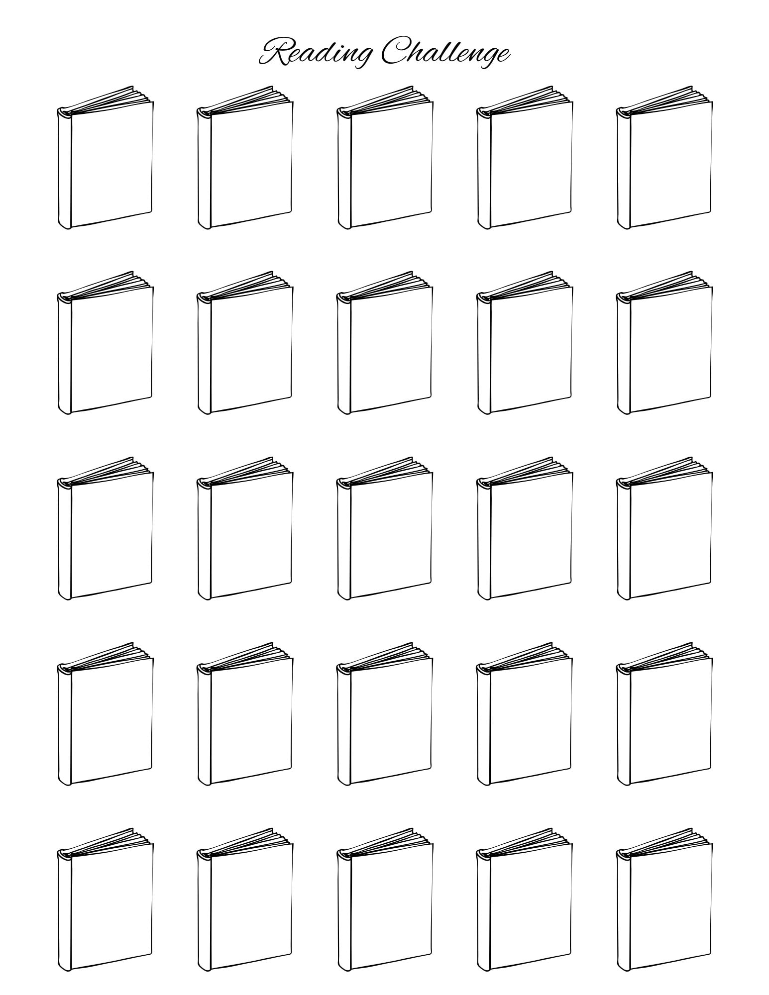 Reading Challenge Digital Printable. - Etsy