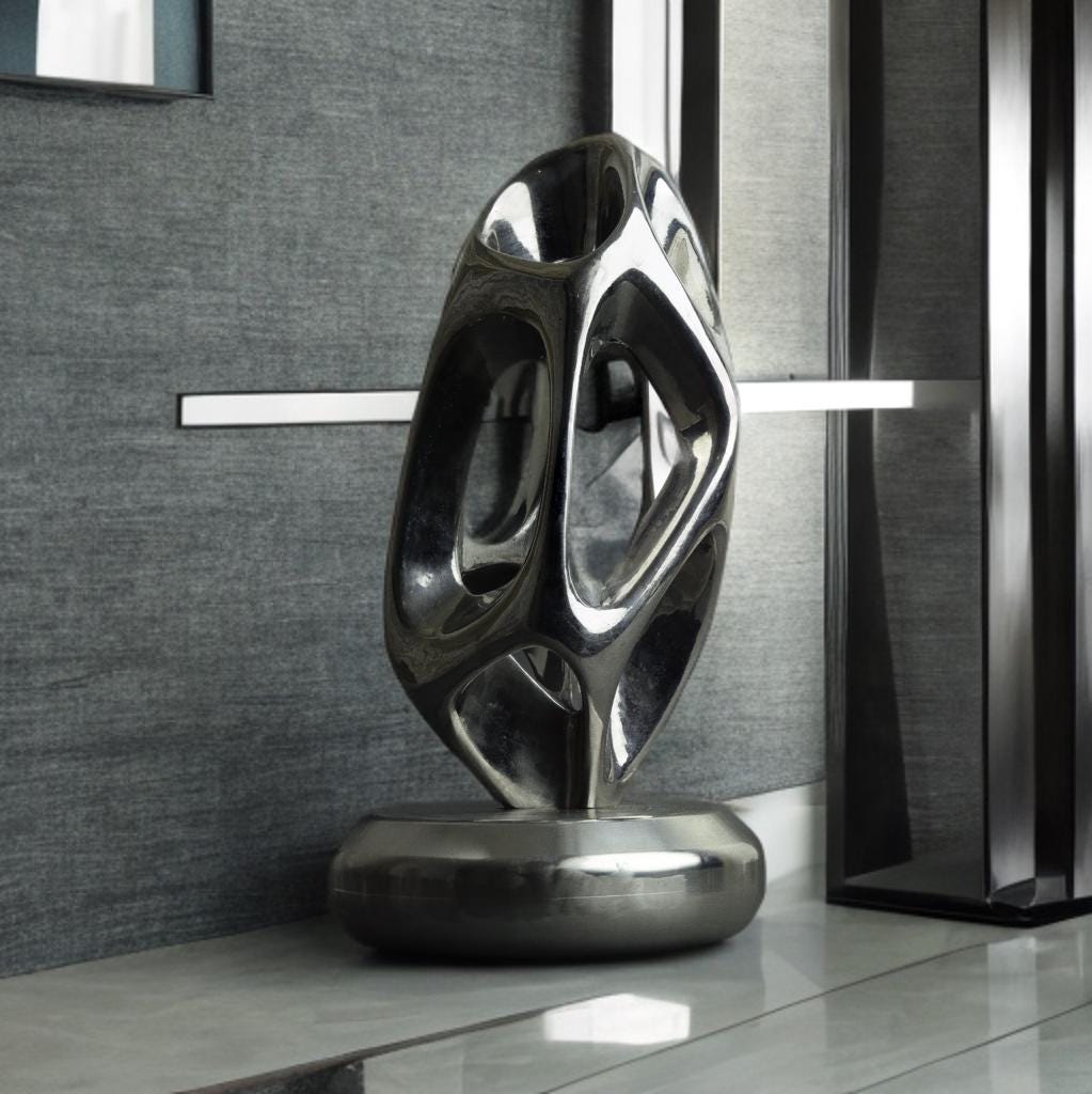 Stainless Steel Meteorite Sculpture Modern Art Decor Abstract Metal ...