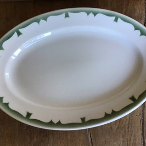 Jackson China Restaurant Ware Pottery Green Crest Wave Pattern Oval ...