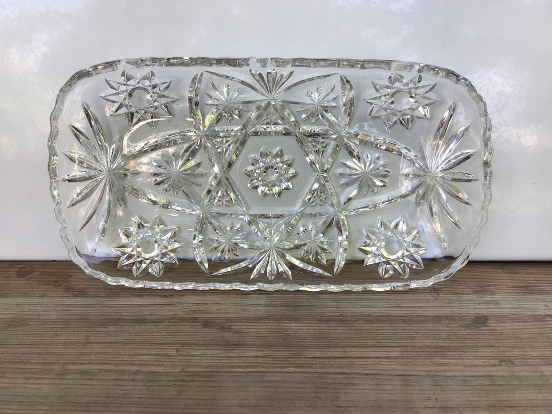 Vintage Crystal Glass Bowl/plate - Etsy