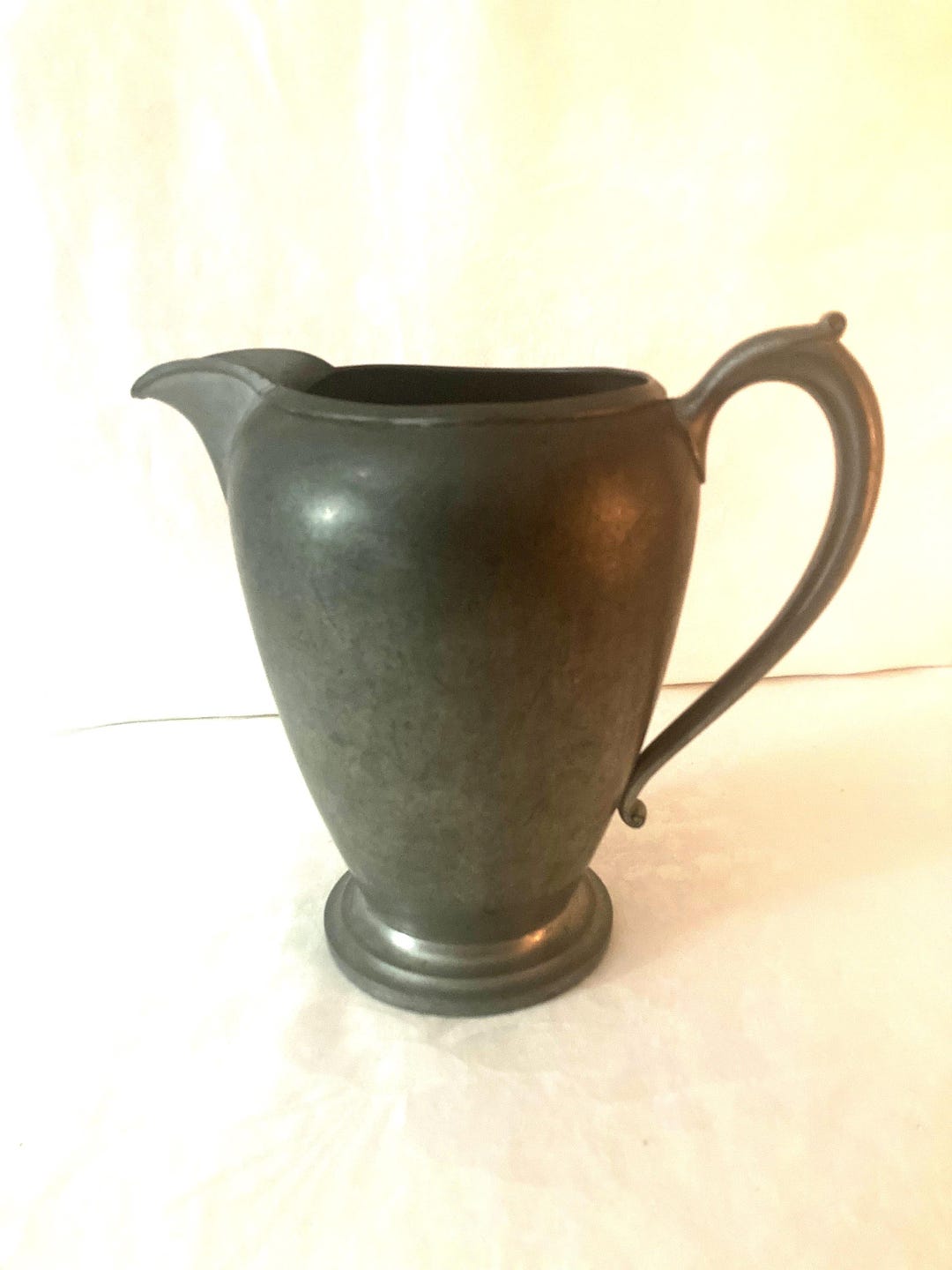Vintage Crescent Pewter Water Pitcher - Etsy