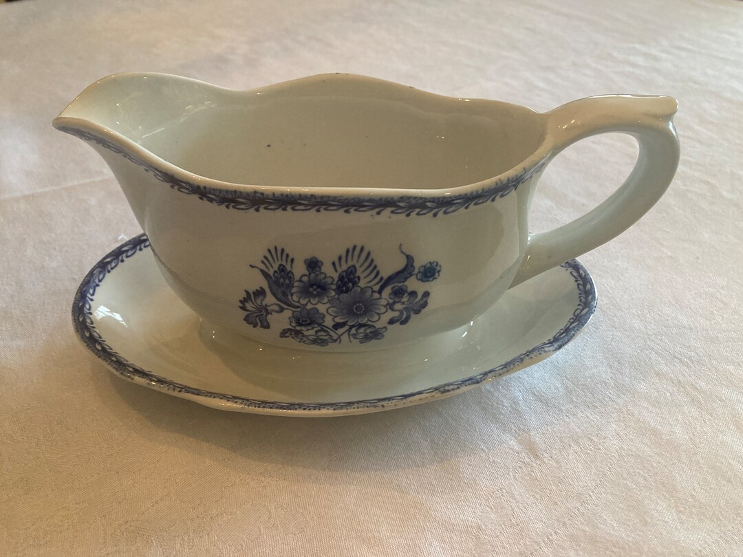 Rare Arabia Finland Gravy Boat, Finn Flowers Blue White - Etsy