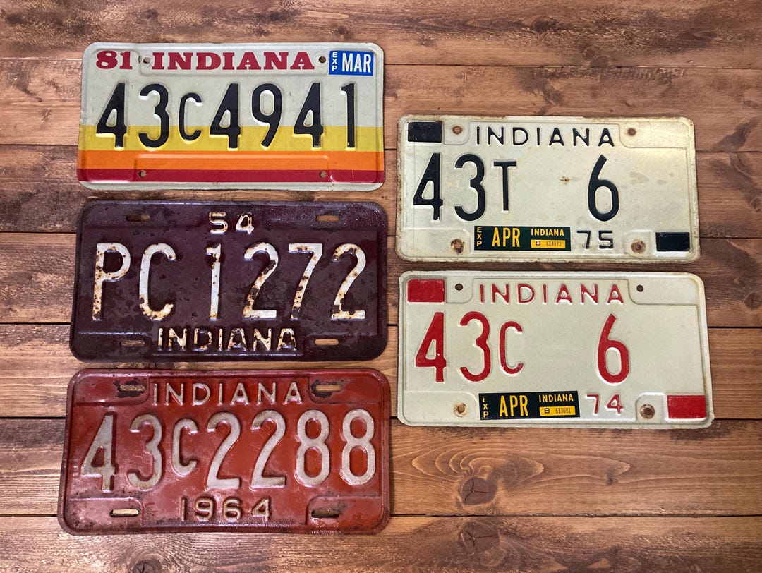 Vintage Indiana License Plates - Etsy