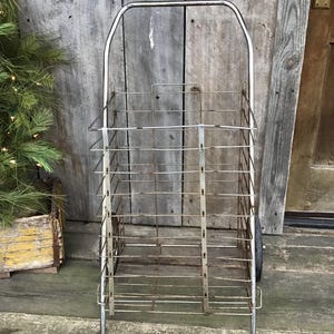Rustic Vintage Rolling Cart. Shopping Basket on Wheels - Etsy